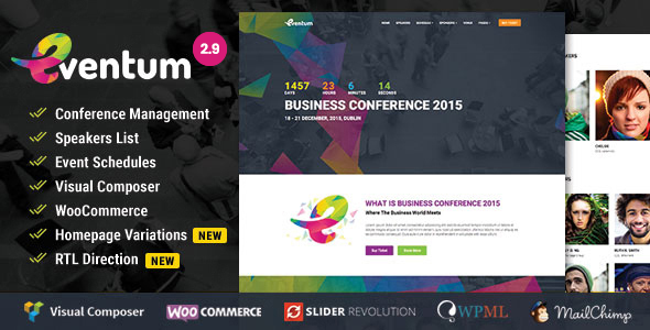 Download Free Eventum v2.9 - Conference & Event WordPress Theme - Crack Themes
